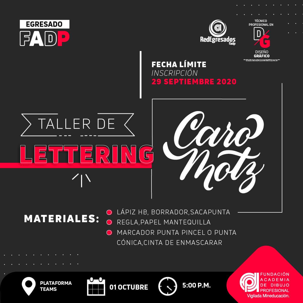 Taller de Lettering - Fundación Academia de Dibujo Profesional